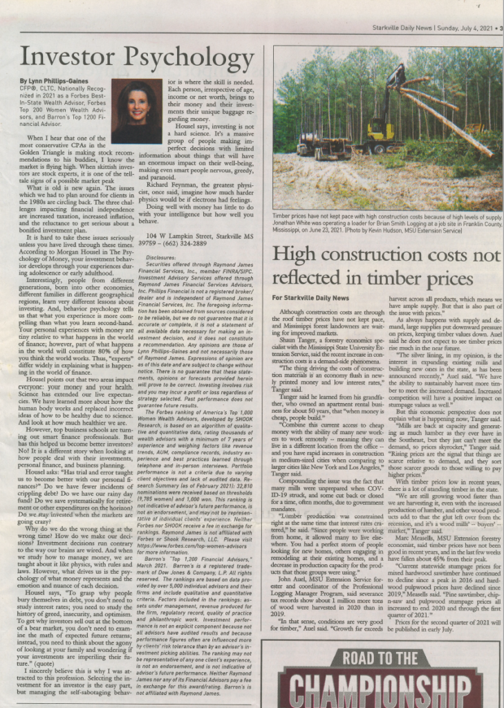 Investor Psychology Article By Lynn Phillips Gaines Phillips Wealth